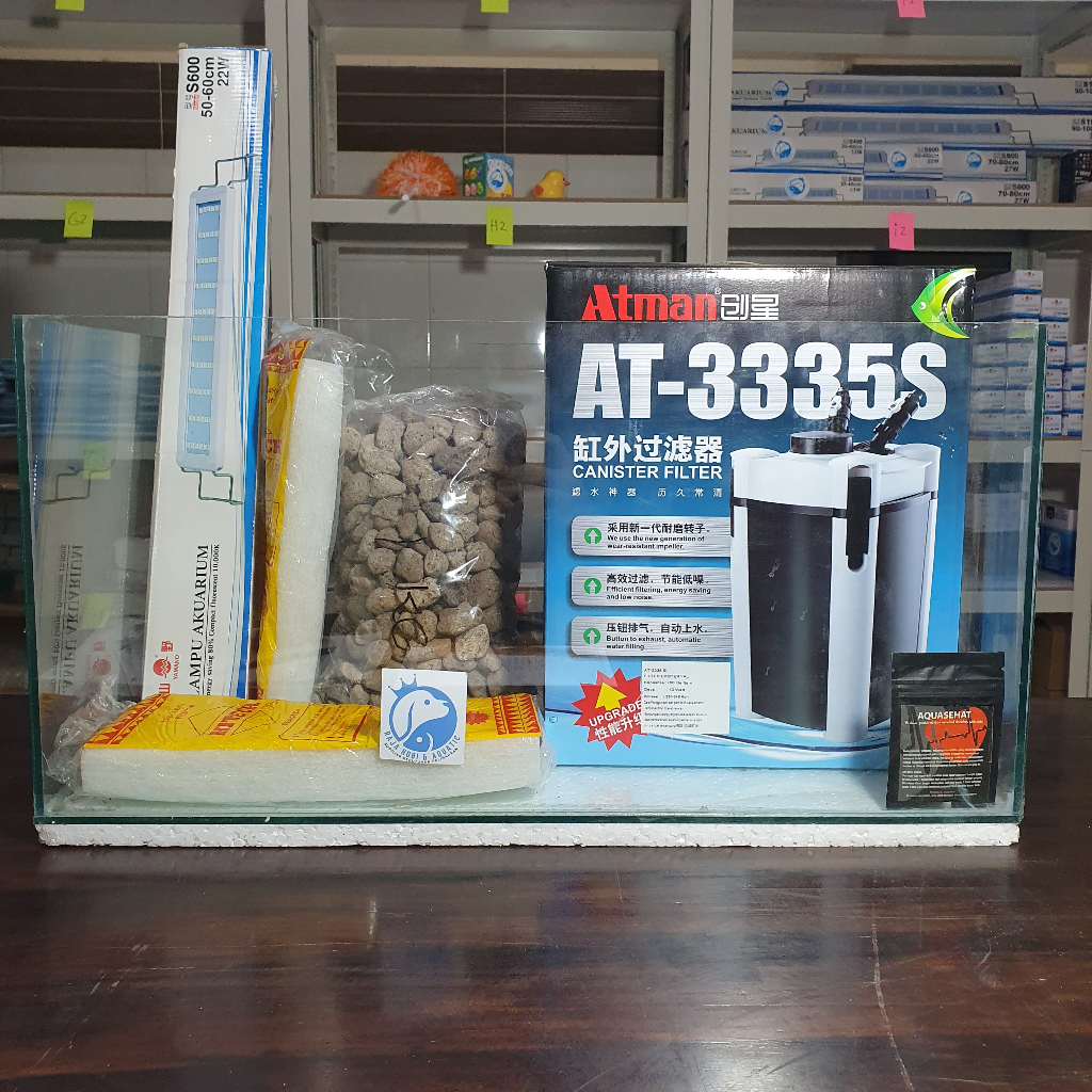 Jual PAKET PAKETAN 3 AQUARIUM AKUARIUM LENGKAP MURAH 60CM X 30CM X 30CM ...
