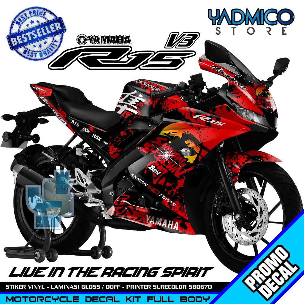 Jual Decal R15 V3 Full Body - Stiker Motor R15 V3 Full Body - Dekal ...