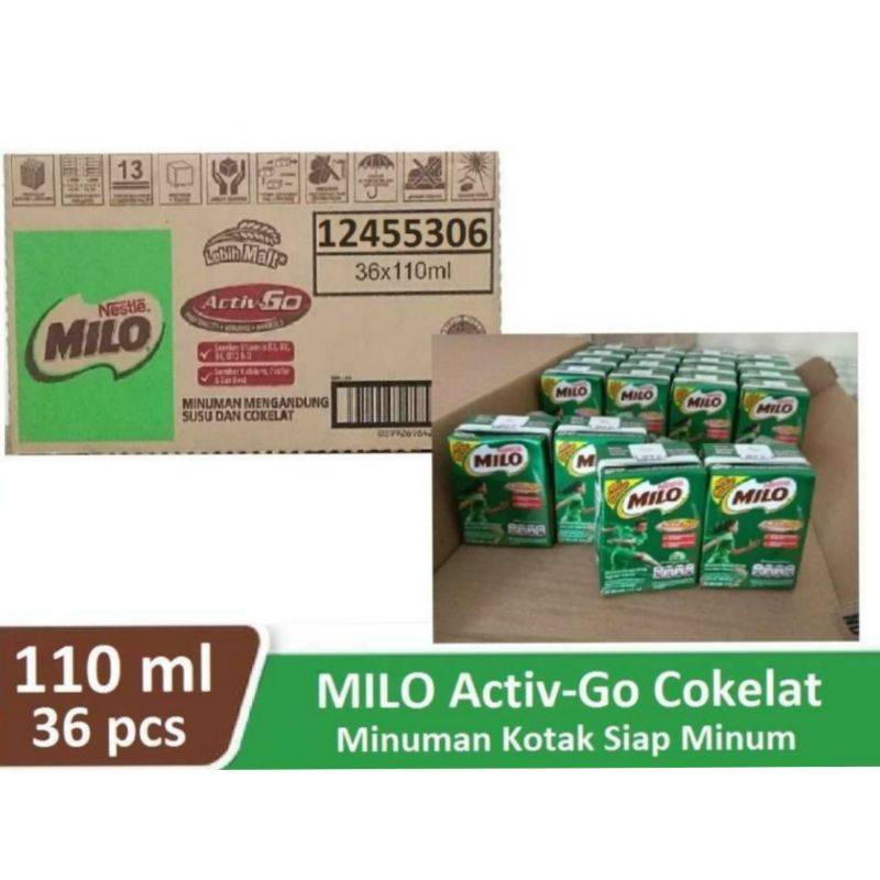 Jual Susu Kotak Milo ACTIVE GO UHT 110ml (1dus isi 36pack) | Shopee Indonesia