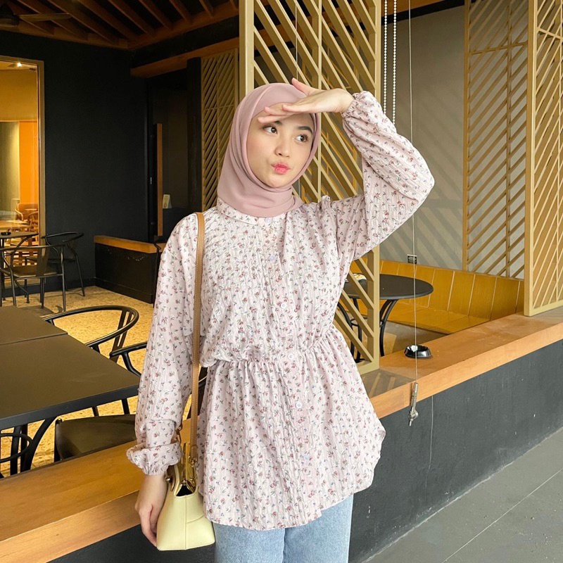 Jual Ghamara • DAISY blouse | korean blouse | floral blouse | blouse lebaran | atasan wanita ...