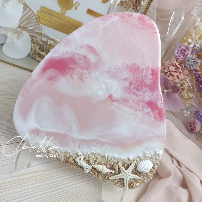 Jual dekorasi resin tetes air laut untuk mahar nikah resin custom ...
