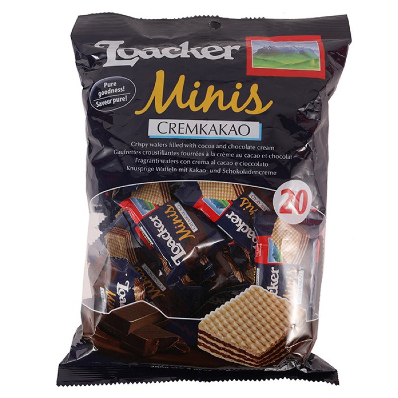 Jual LOACKER Mini Wafer with Cocoa Cream Filling 200g isi 20 bungkus ...