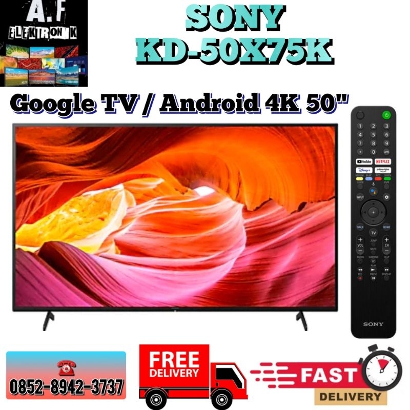 Jual SONY KD-50X75K GOOGLE TV ANDROID 4K 50 INCH 50X75K | Shopee Indonesia