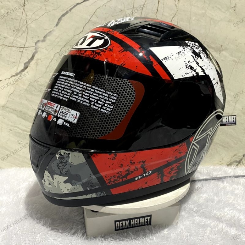 Jual Helm KYT R10 #3 Black Red Original Full Face | Shopee Indonesia