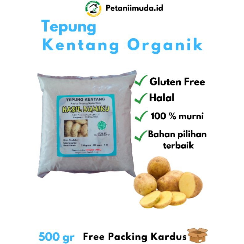 Jual Tepung Kentang Organik kemasan 500 gram/Tepung Kentang Murni ...