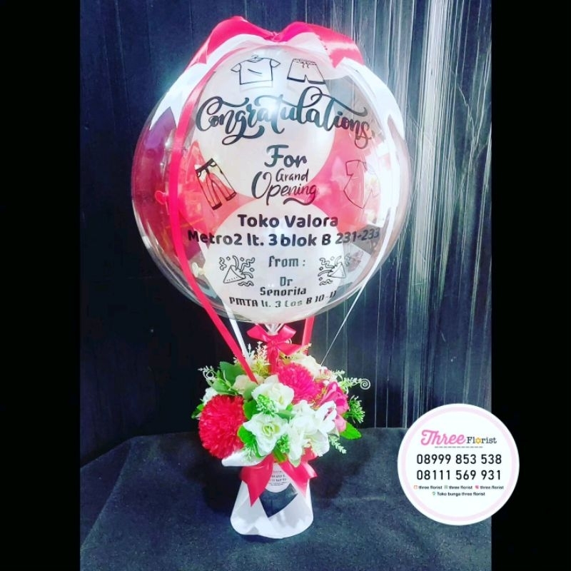 Jual box bunga balon ucapan / box bunga balon ucapan opening usaha baru ...