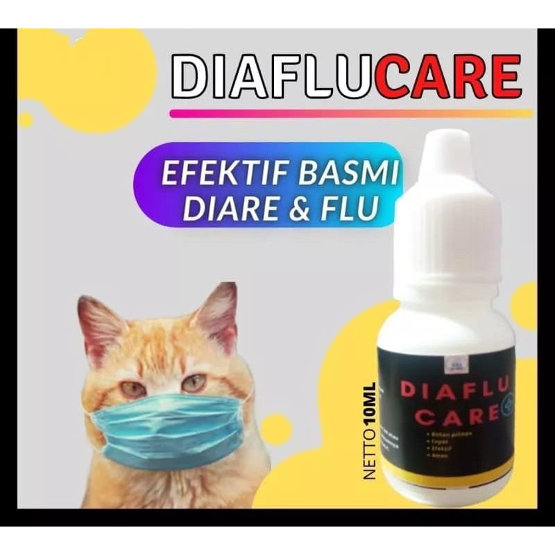 Jual diaflu care obat flu batuk pilek mencret diare kucing 10ml ...