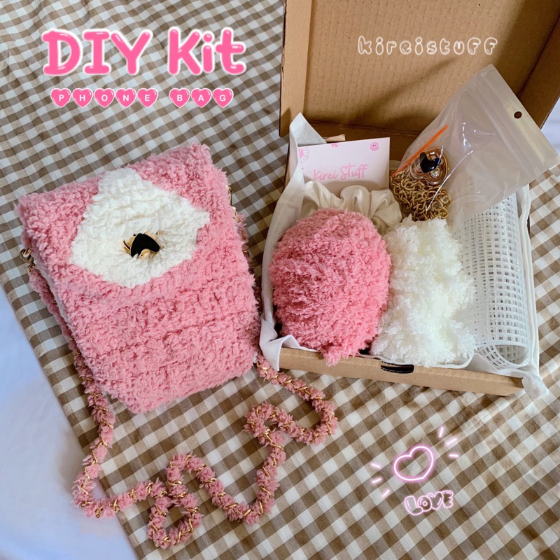Jual DIY KIT Phone Bag/Tas Handphone HP Benang Handuk || +Video ...