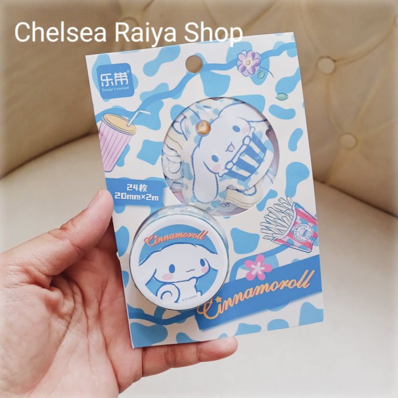Jual Sanrio Cinnamoroll Stiker Roll+Flake Stikers 24pcs Cinamorol ...