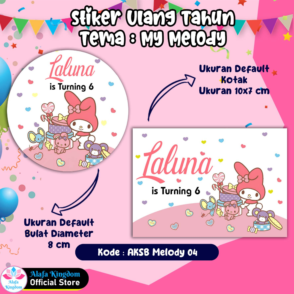 Jual Alafakingdom Stiker Ulang Tahun Label Ultah Birthday My Melody ...