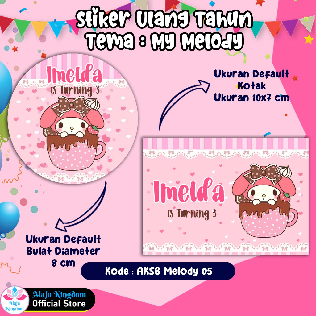 Jual Alafakingdom Stiker Ulang Tahun Label Ultah Birthday My Melody ...