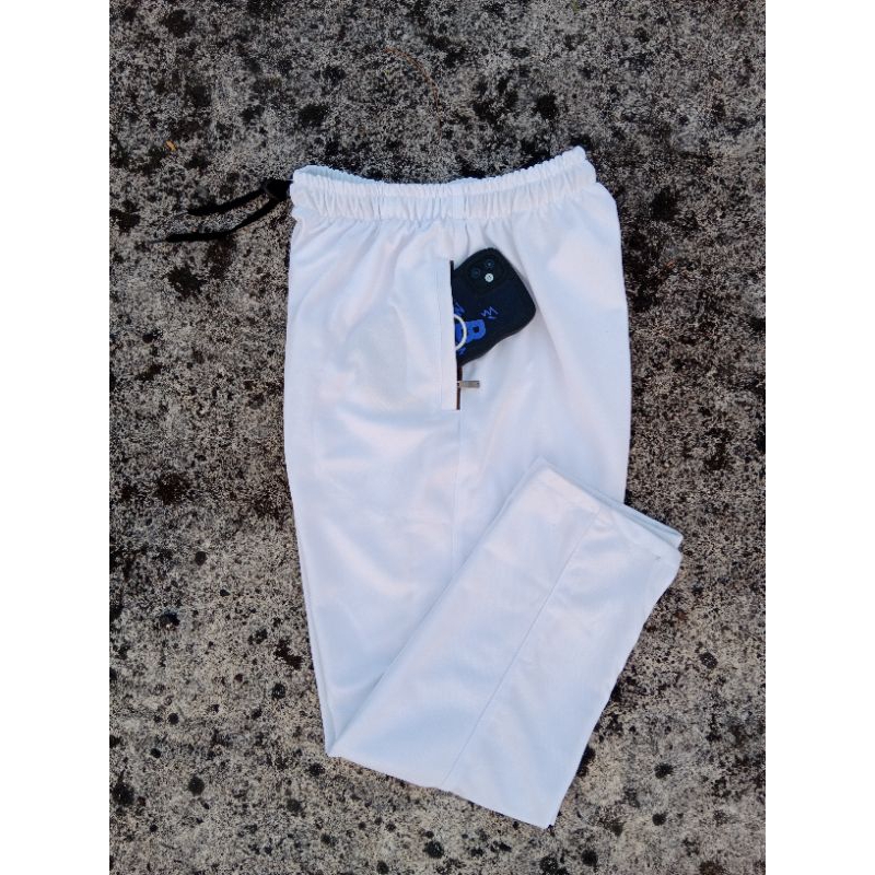 Jual CELANA TRAINING PANJANG POLOS PUTIH PRIA WANITA | Shopee Indonesia