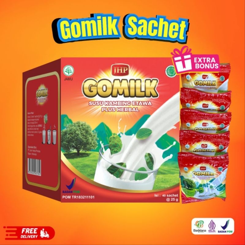 Jual GOMILK SACHET/1 BOX netto 1kg isi 40 sachet/GOMILK SUSU KAMBING ...