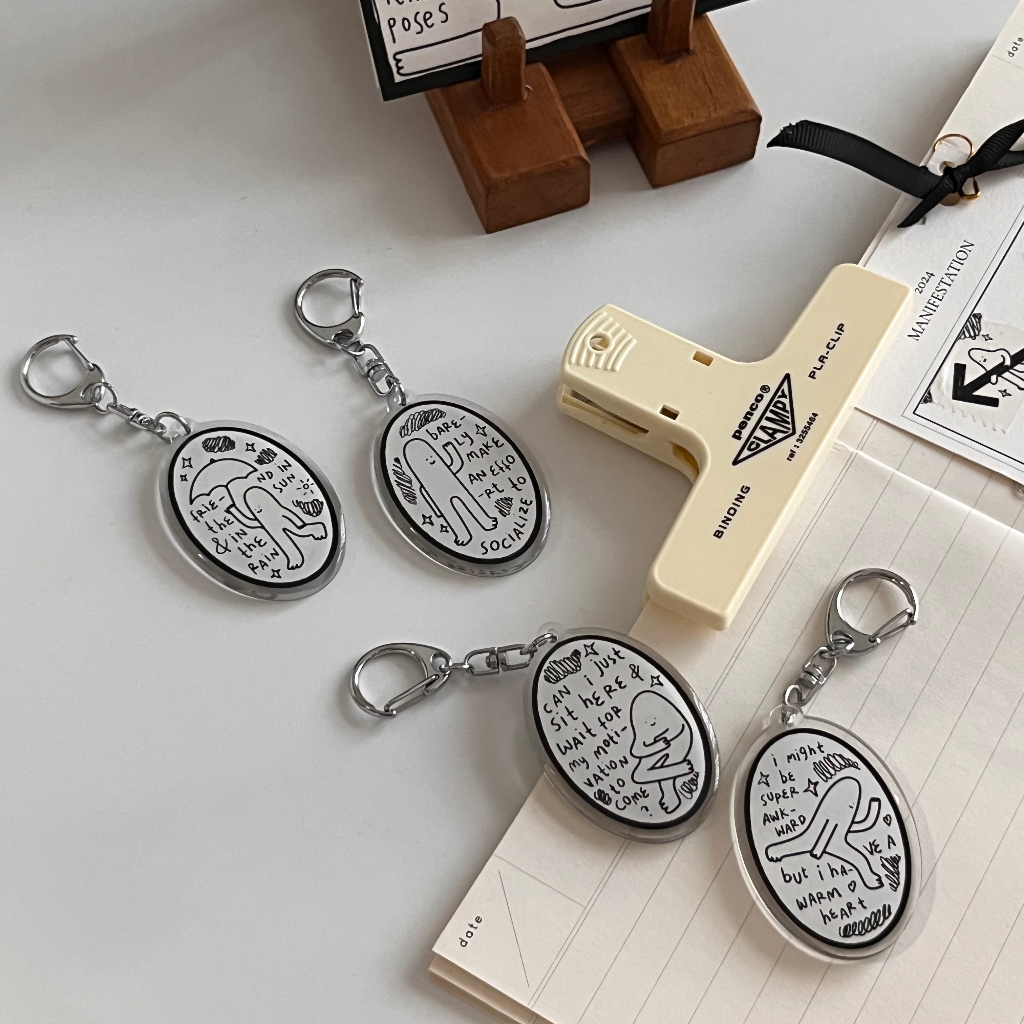 Jual Frank Being Frank Epoxy Keychain by September Spring Gantungan ...