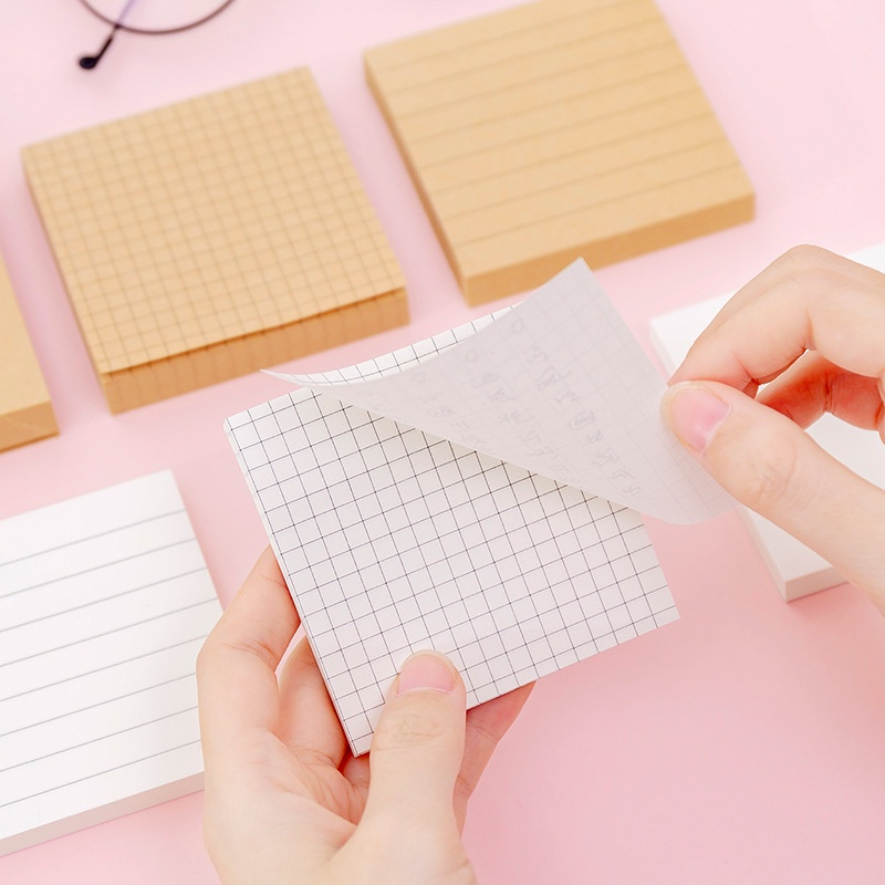 Jual Buku Memo Pad TANPA LEM Putih Cokelat Polos Titik Grid Kotak List ...
