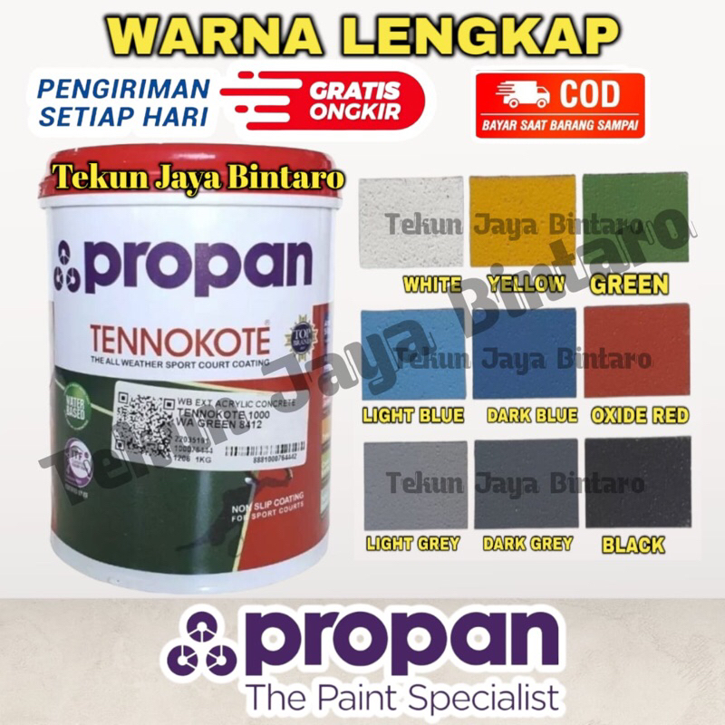 Jual PROPAN TENNOKOTE Cat Lapangan Cat Lantai Beton Warna Standar 1Kg ...