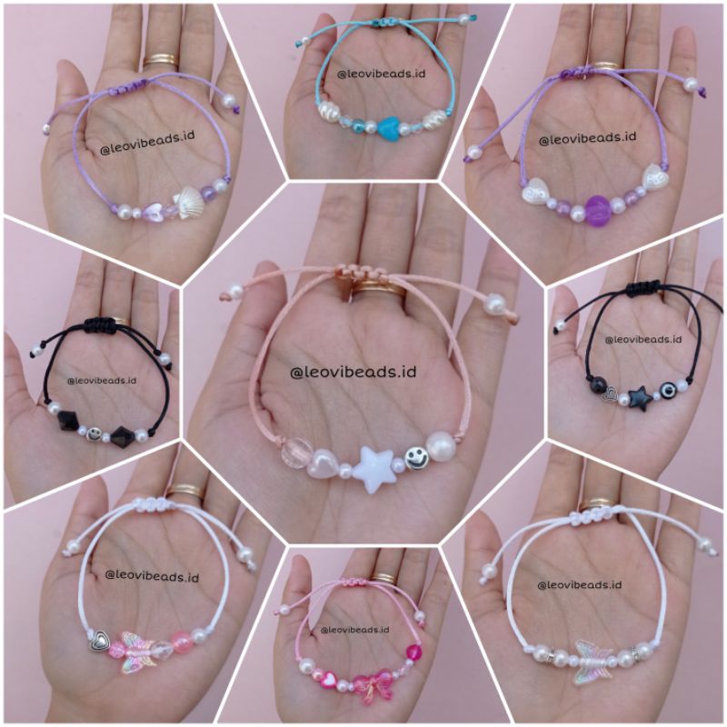 Jual Gelang Serut Tali Manik Aesthetic Simple / Gelang Tali / Gelang ...