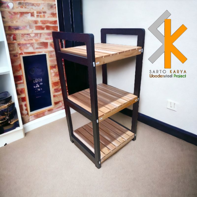 Jual Rak Susun Kayu Minimalis Serbaguna / Rak Dispenser, Galon, Rice ...