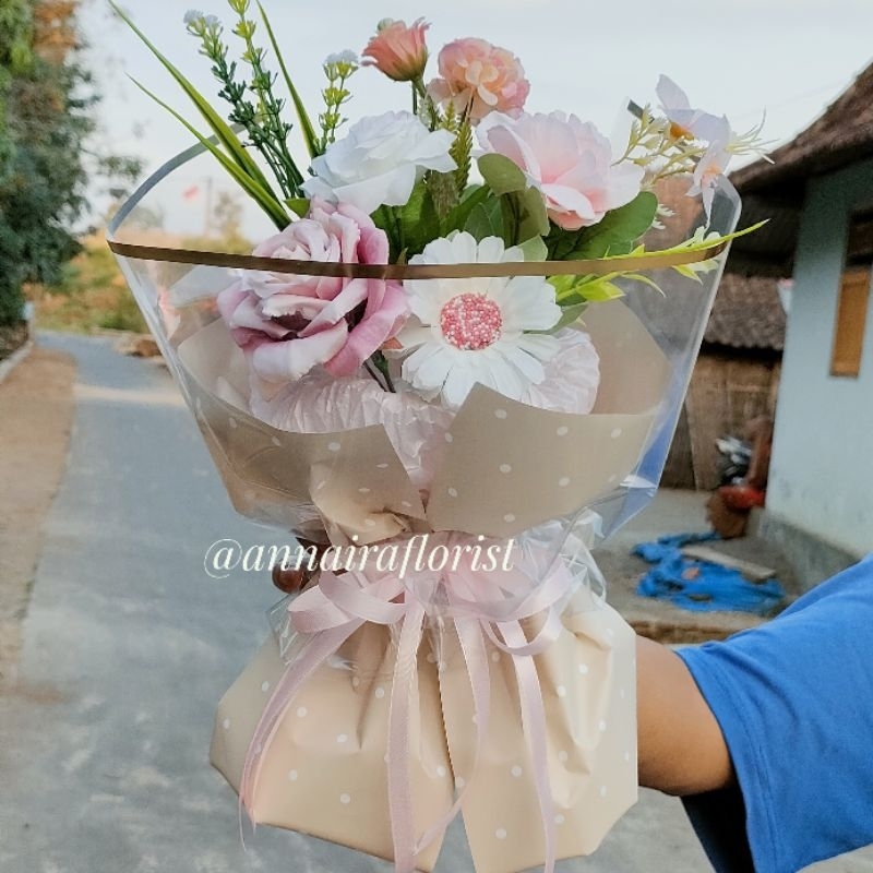 Jual buket bunga Korean style tinggi kurang lebih 30 cm | Shopee Indonesia