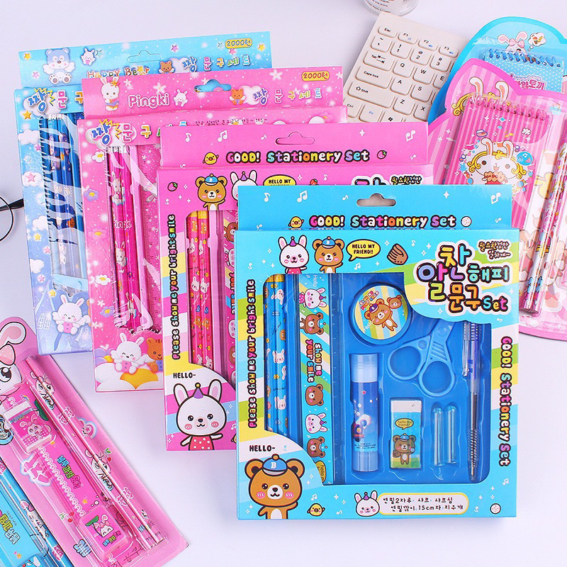 Jual Alat Tulis Set 8in1 Karakter Stationery Kids / Paket Alat Tulis ...