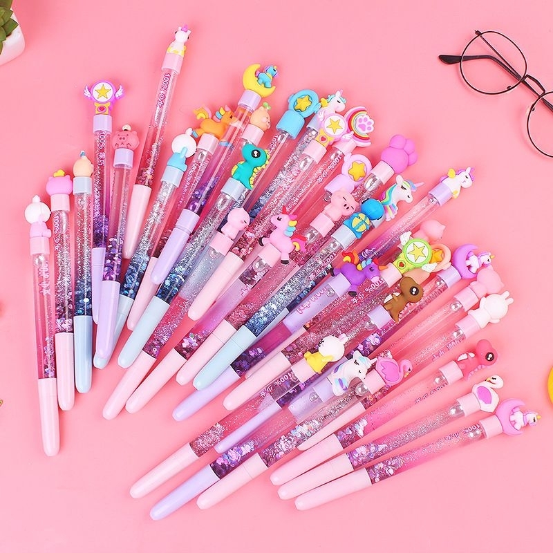 Jual Pulpen Tinta Dengan Motif Air Gliter/Pena Air Gliter Karakter Lucu ...