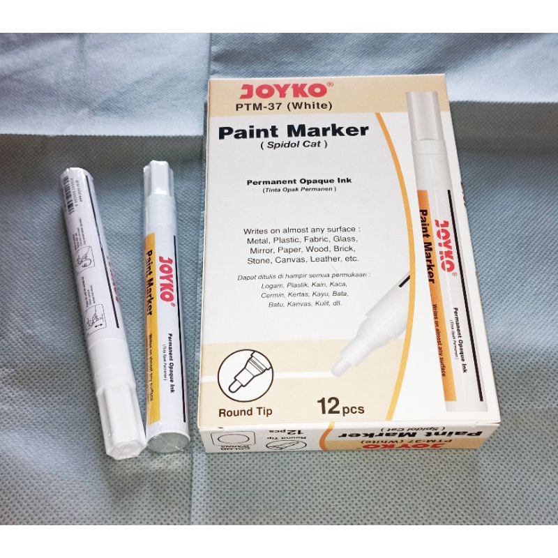 Jual Paint Marker / Spidol Cat Joyko PTM-37 (White) | Shopee Indonesia