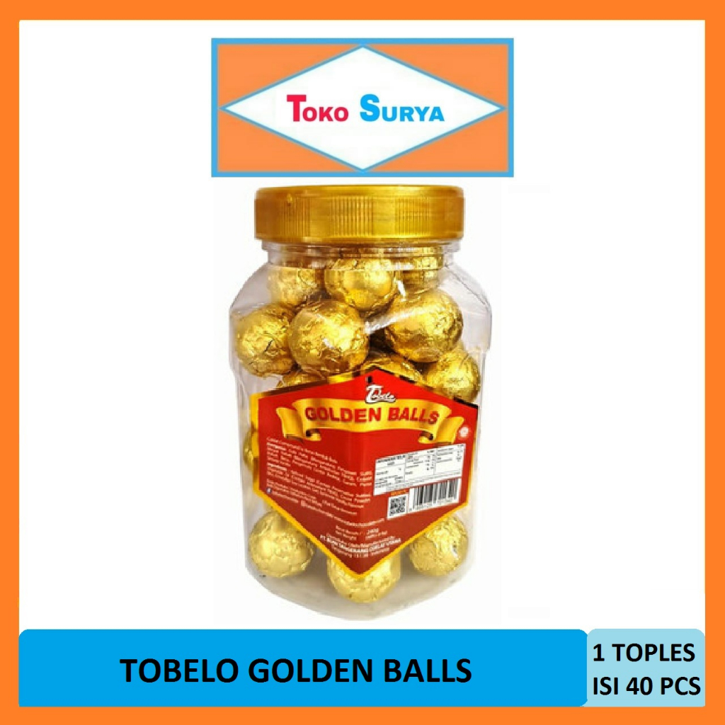 Jual Tobelo Golden Balls Cokelat Compound Bola 1 Toples Isi 40 Pcs ...