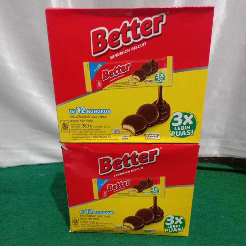 Jual Better sandwich biscuit biskuit kemasan box isi 12 pcs (ecer 2000 ...