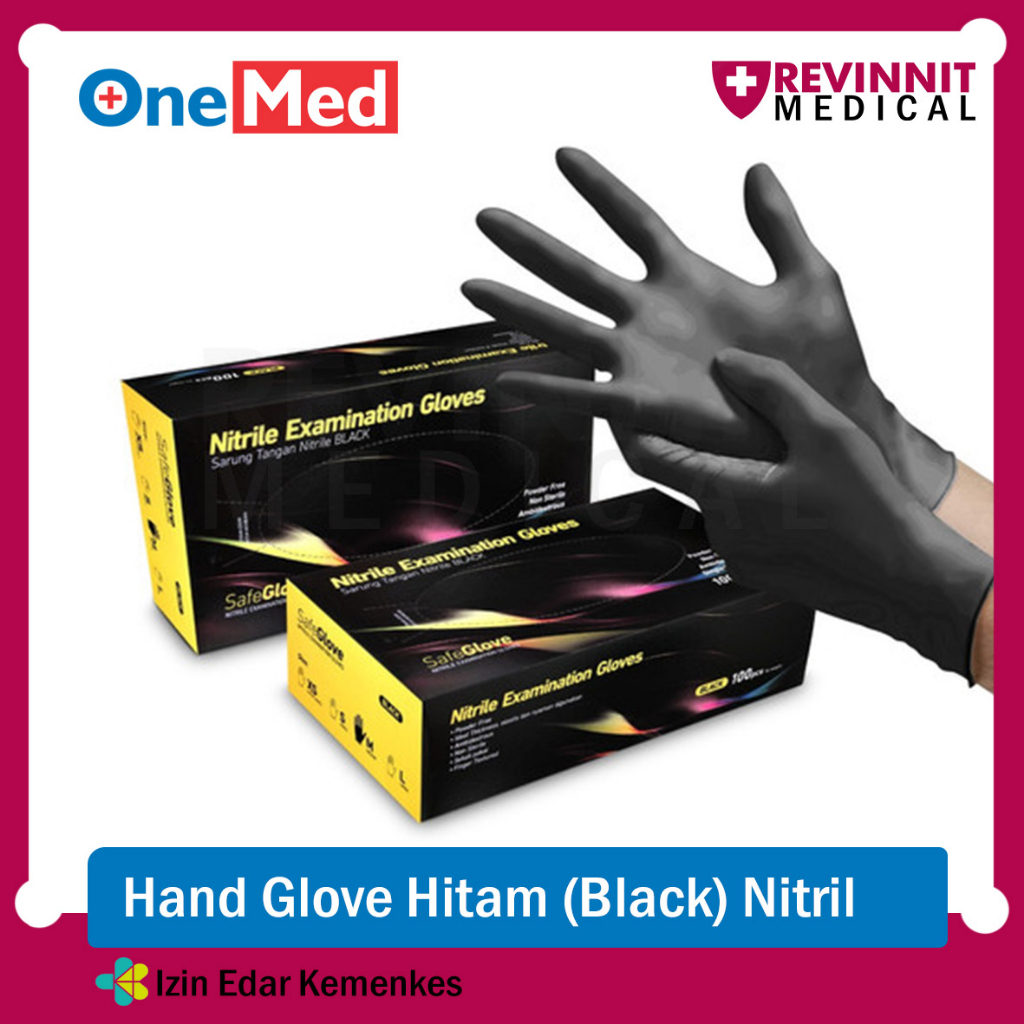 Jual Sarung Tangan Black Nitril / Hand Glove Black / Safeglove Hitam ...