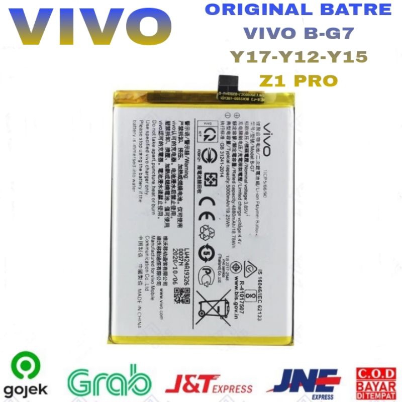 Jual Baterai VIVO Y12 - Y15 - Y17 - Z1 Pro B-G7 ⭐⭐⭐⭐⭐ Batrai Batre ...