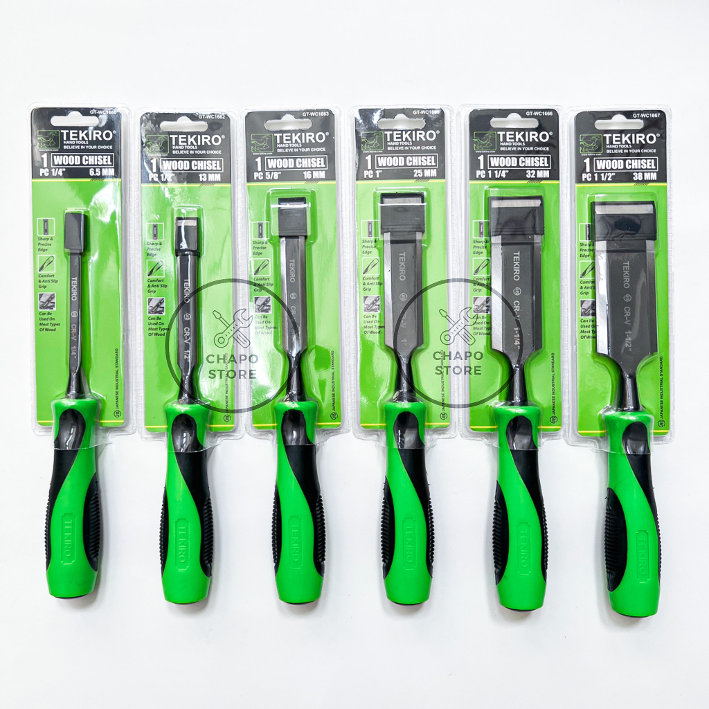 Jual Tekiro pahat pemahat kayu 1/4 - 1 1/2" inch tatah kayu 6,5 - 38mm ...