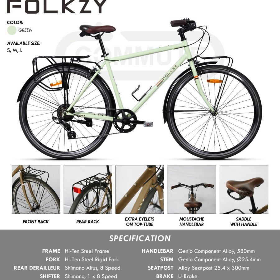 Jual Sepeda Touring commuter Genio Folkzy 700c New 8 speed | Shopee ...