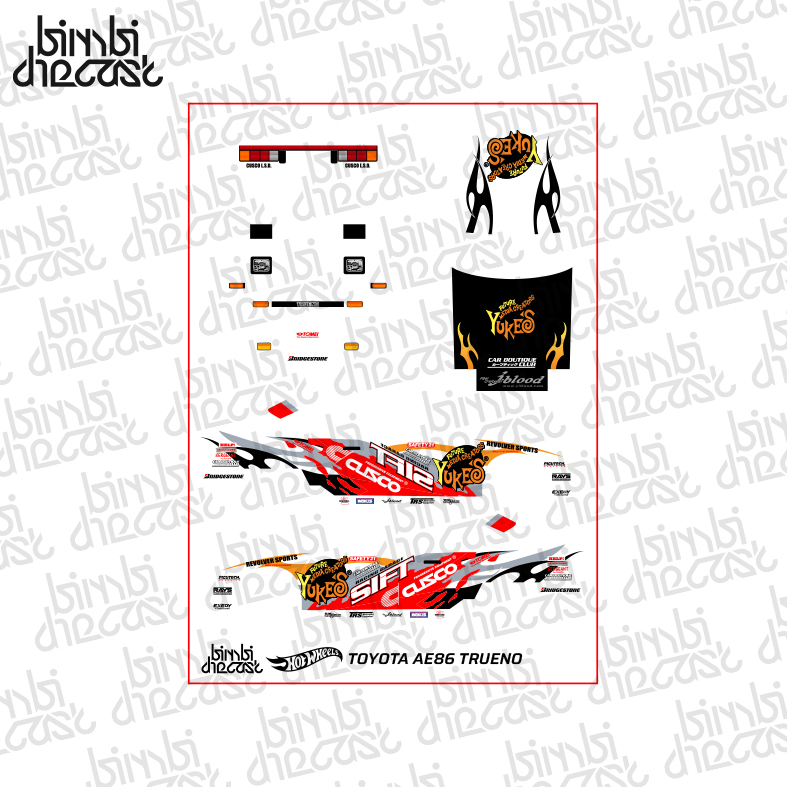 Jual Decal Hotwheels Toyota AE86 Trueno Yukes Transparan | Shopee Indonesia