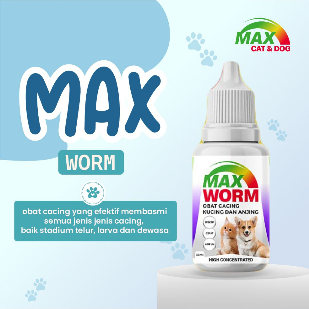 Jual Obat Cacing Kucing Anjing MAX WORM Obat Cacing Kucing Anjing 30ml ...