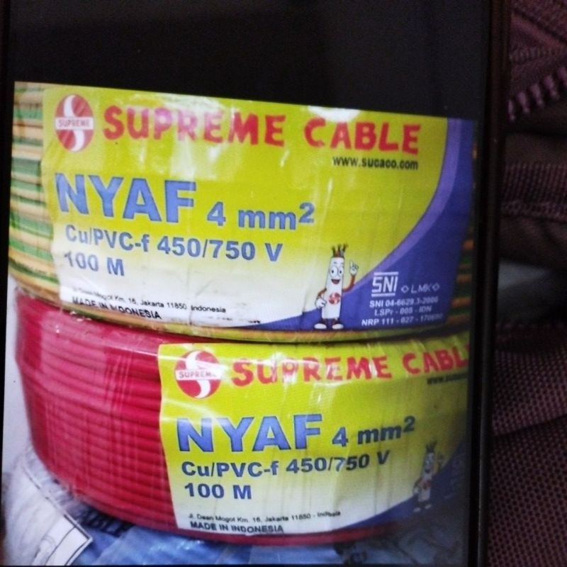 Jual KABEL SERABUT NYAF 4MM 4 MM SUPREME ROL 100 | Shopee Indonesia