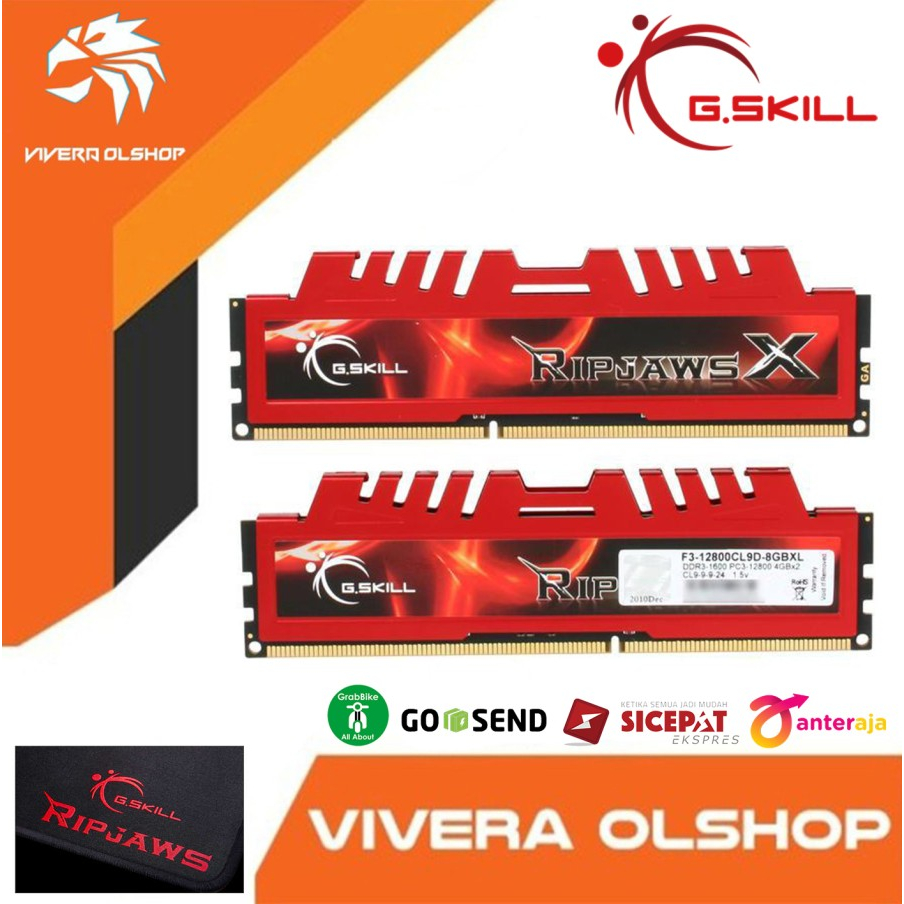 Jual DDR3 - MEMORY - RAM PC GSKILL RIPJAWS X 8GB Kit ( 4Gb x 2 ...