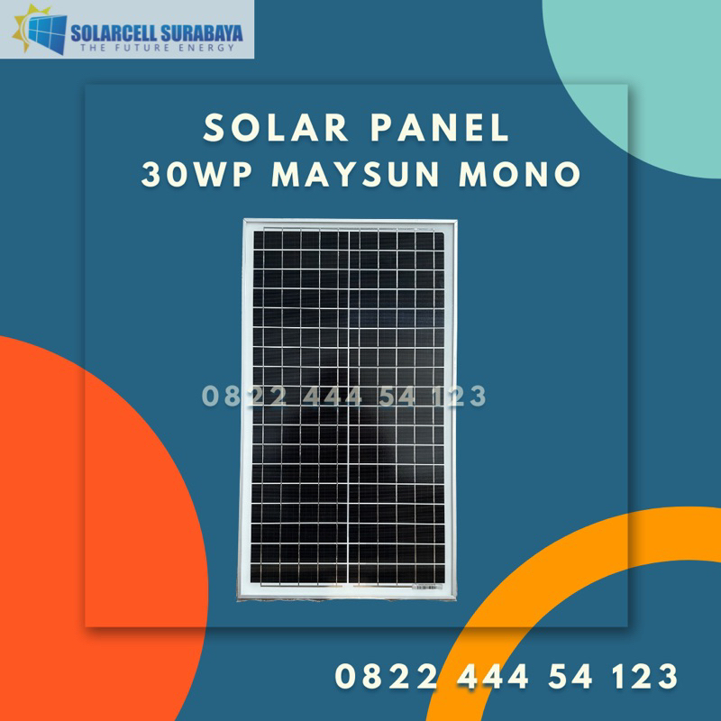 Jual Solar Panel Solar Cell Panel Surya 30Wp Maysun Mono Surabaya ...