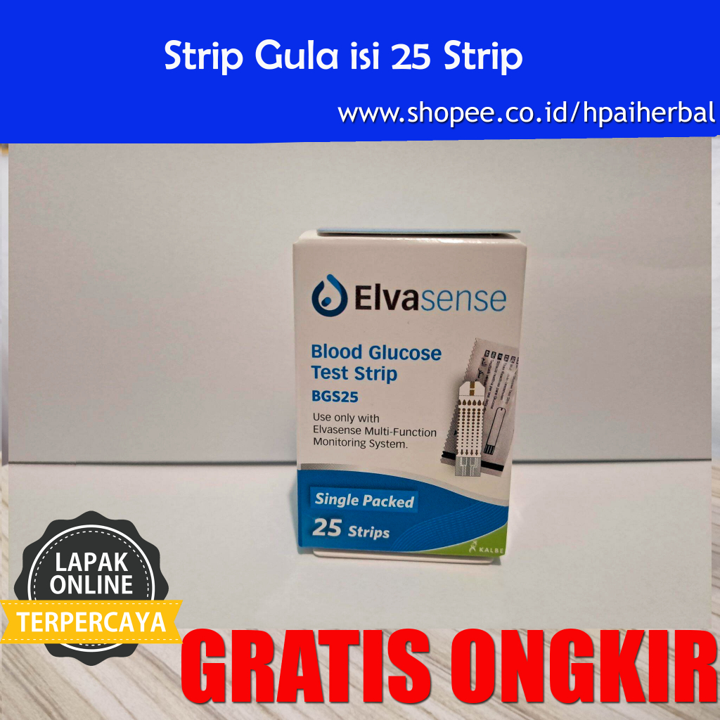 Jual Strip Gula Elvanse Glucosa isi 25 Strip Elvasense | Shopee Indonesia