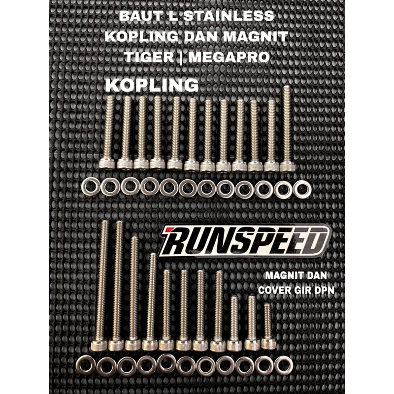Jual BAUT MESIN BAK KOPLING DAN MAGNIT MEGAPRO | TIGER STAINLESS BAUT BLOCK KANAN DAN KIRI ...