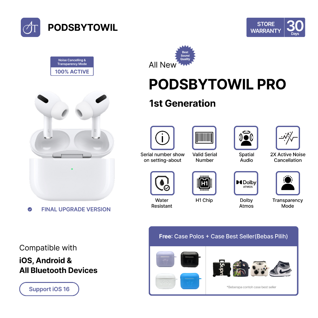 Jual The Pods Pro Wireless Charging Case (IMEI & Serial Number ...