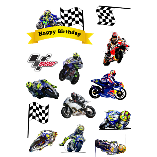 Jual Topper Cake Moto GP/ Motor Racing/ Hiasan kue ULTAH Tema MOTO GP ...