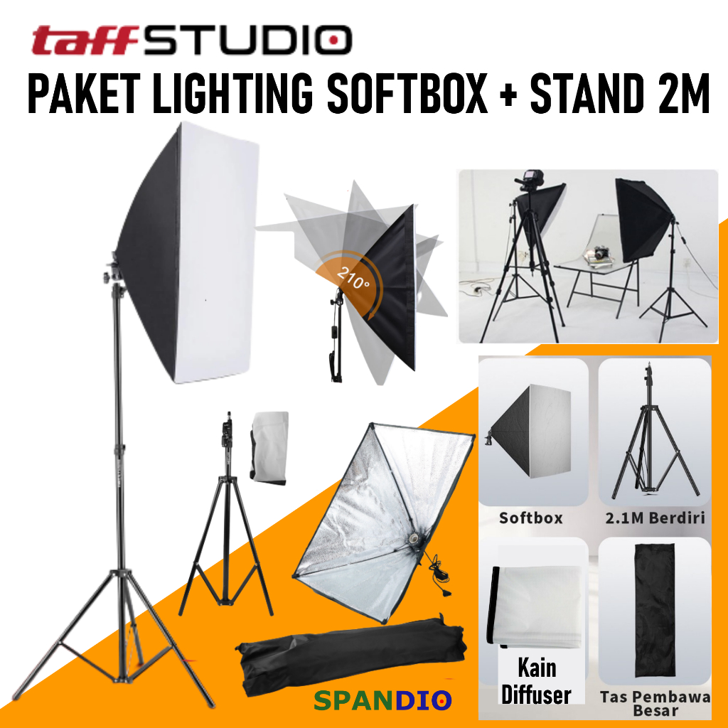 Jual Paket Lighting Studio TERMURAH - Softbox E27 Socket - Light stand ...