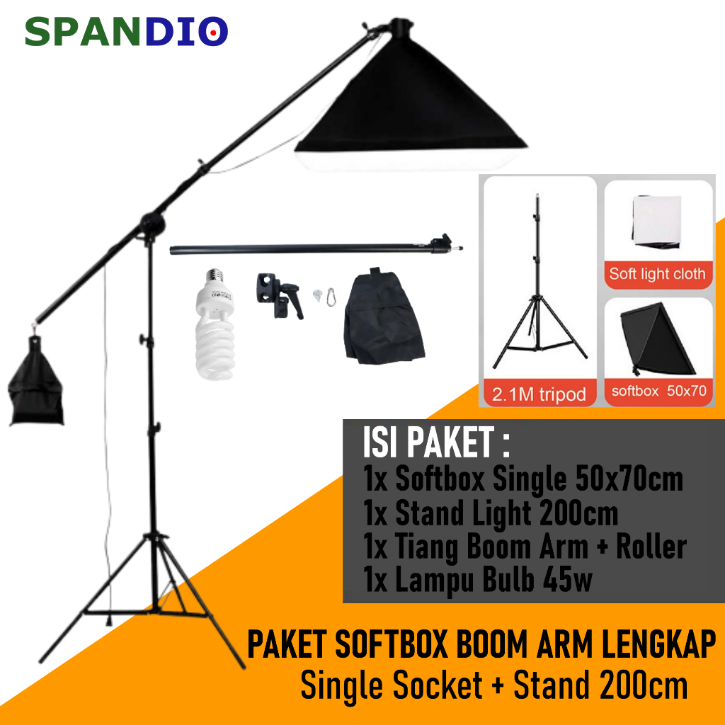Jual Paket Boom Arm Softbox Lighting Studio 6 in 1 Lengkap | Shopee ...