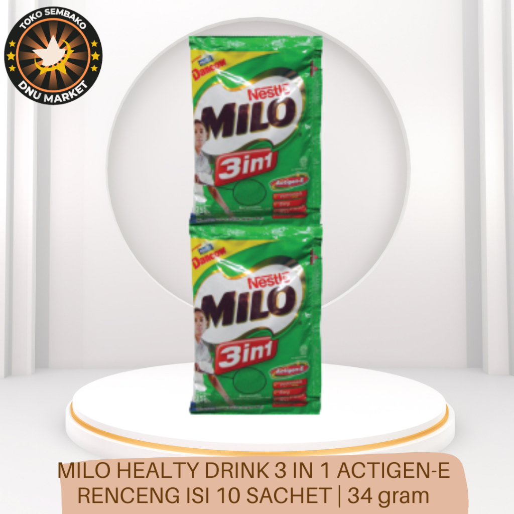Jual MILO HEALTY DRINK 3 IN 1 ACTIGEN-E RENCENG | ISI 10 SACHET | 34 ...