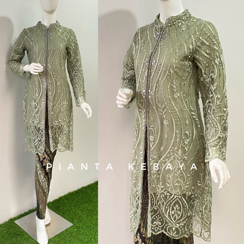 Jual Kebaya tunik mewah part 1 tille payet mutiara | Kebaya sanghai busui | kebaya lamaran ...