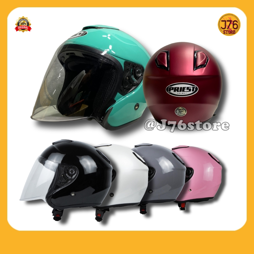 Jual Helm Sepeda Motor Half Face Model Kyt Kyoto Solid Polos Bye Priest ...