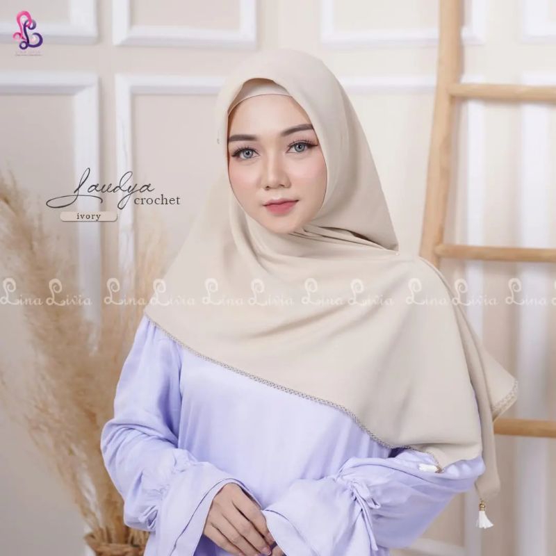 Jual New Laudya Crochet By Linalivia Hijab/hijab segi4/crocet | Shopee Indonesia