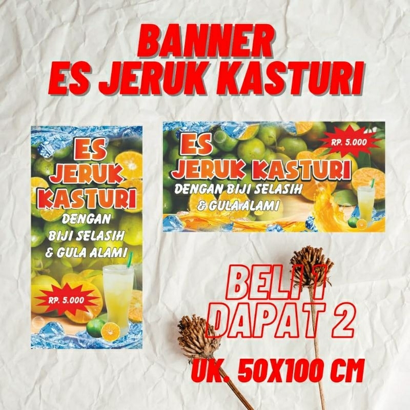 Jual BANNER ES JERUK PERAS BELI 1 GRATIS 2 SPANDUK | Shopee Indonesia