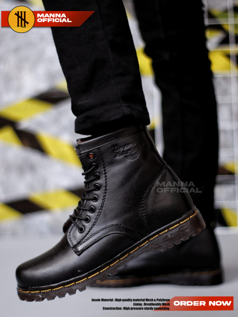 Jual Sepatu Docmart Boots Hitam Kulit Asli Pria | Shopee Indonesia