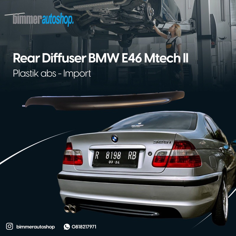 Jual Rear Diffuser BMW E46 Mtech II Plastik ABS Taiwan | Shopee Indonesia